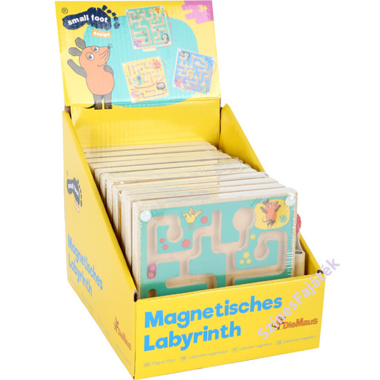 Fa labirintus játék - Mágneses golyóvezető - Színes Fajáték